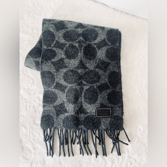 Coach | Accessories | Euc Coach Signature Wool Scarf | Poshmark